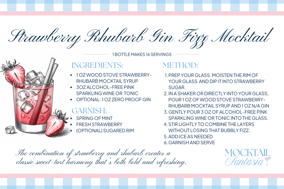 Strawberry Rhubarb Gin Fizz Mocktail Recipe - Mocktail Fantasia | Sip ...